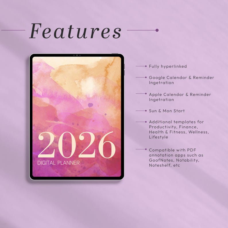 All-in-one Digital Planner 2026 | Daily, Weekly, Monthly Layouts ...