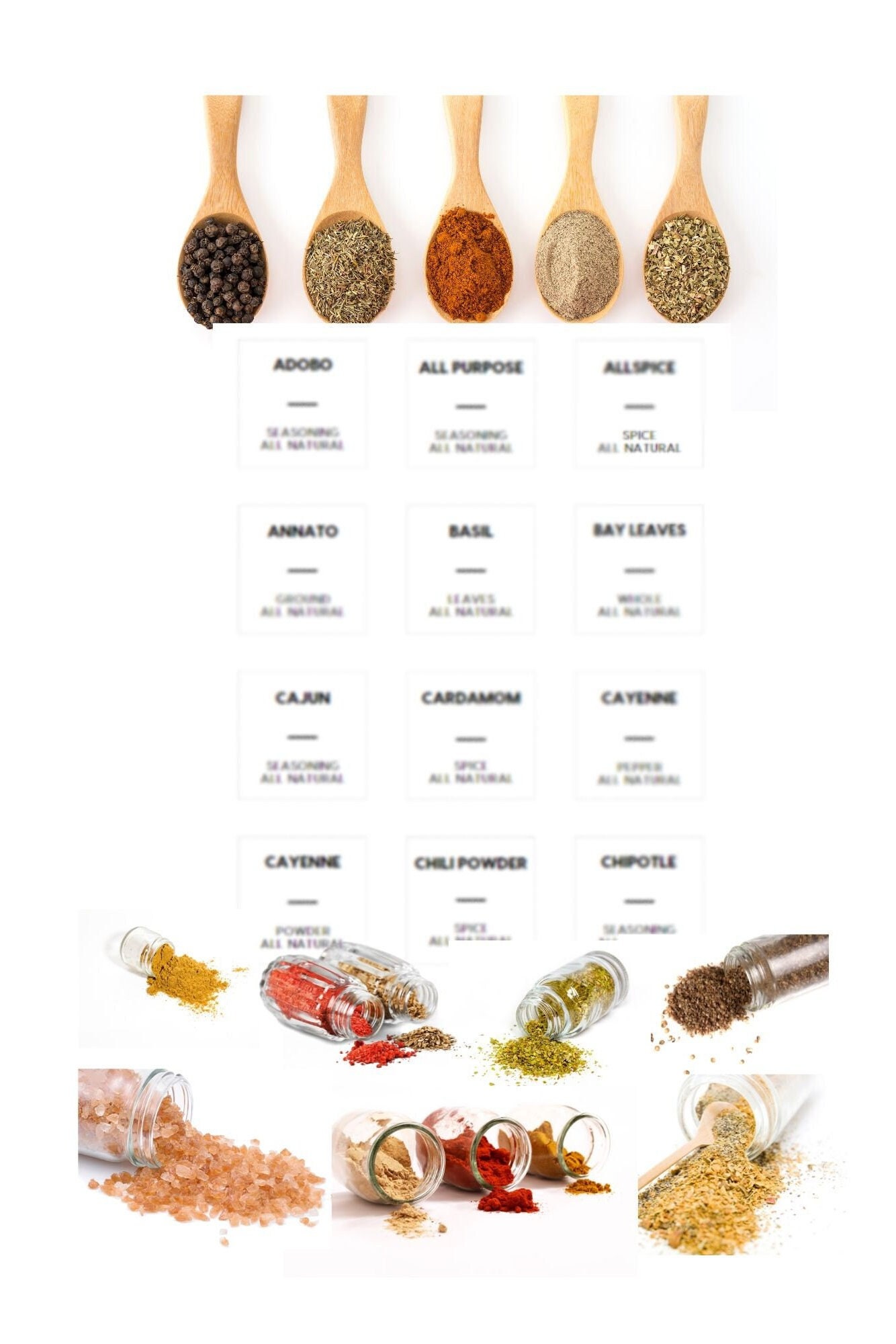 Minimalist Spice Label Template - Compatible With Avery Labels - Etsy
