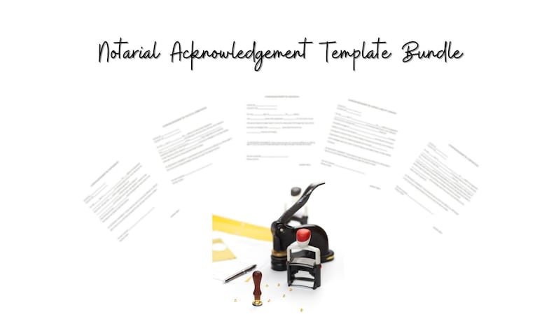Notarial Acknowledgement Template Bundle - Etsy