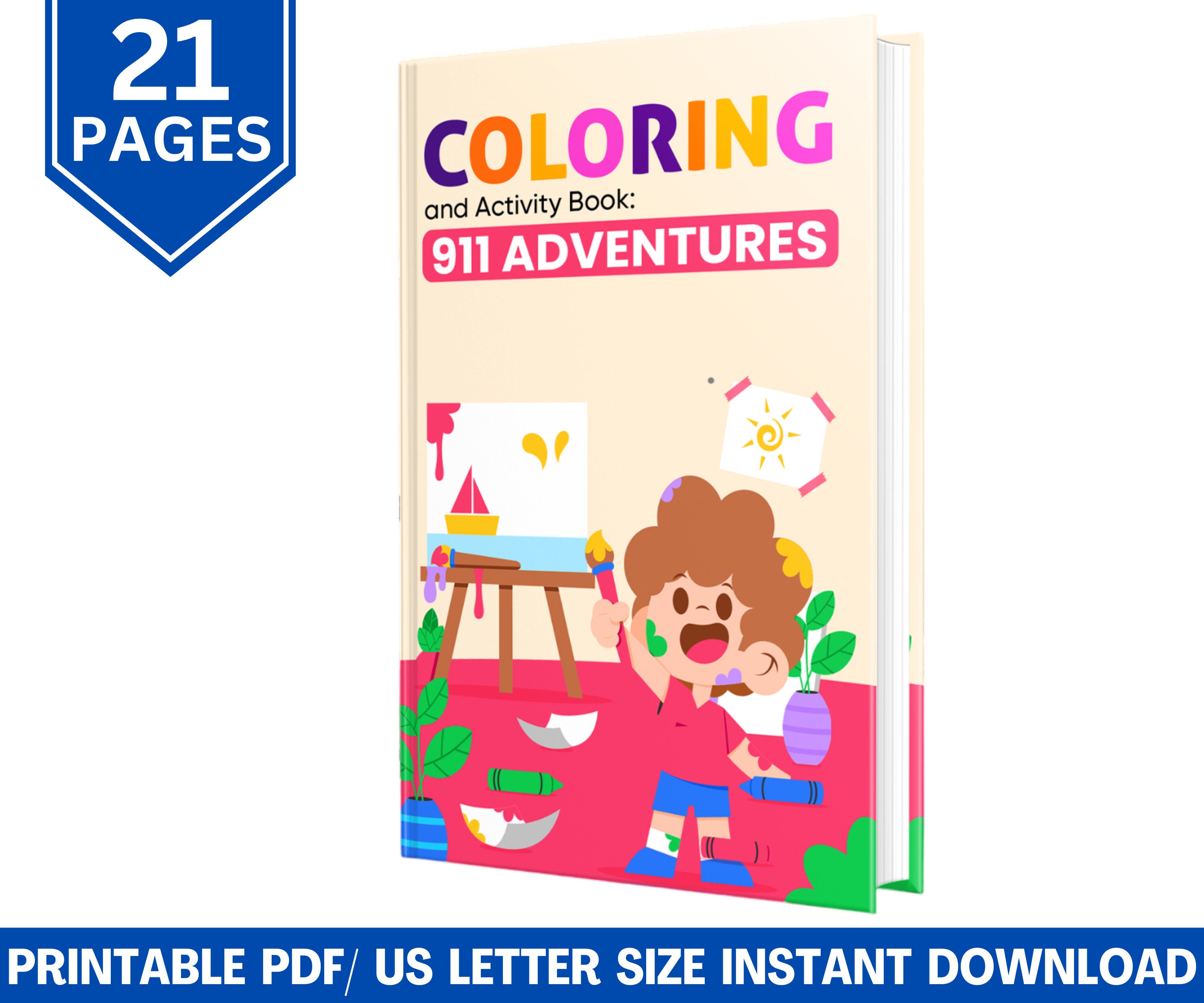 A Coloring and Activity Book 911 Theme, Perfect for Young Explorers to ...