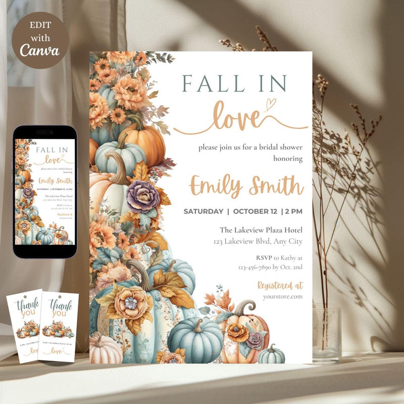 Fall in Love Invitation - Etsy