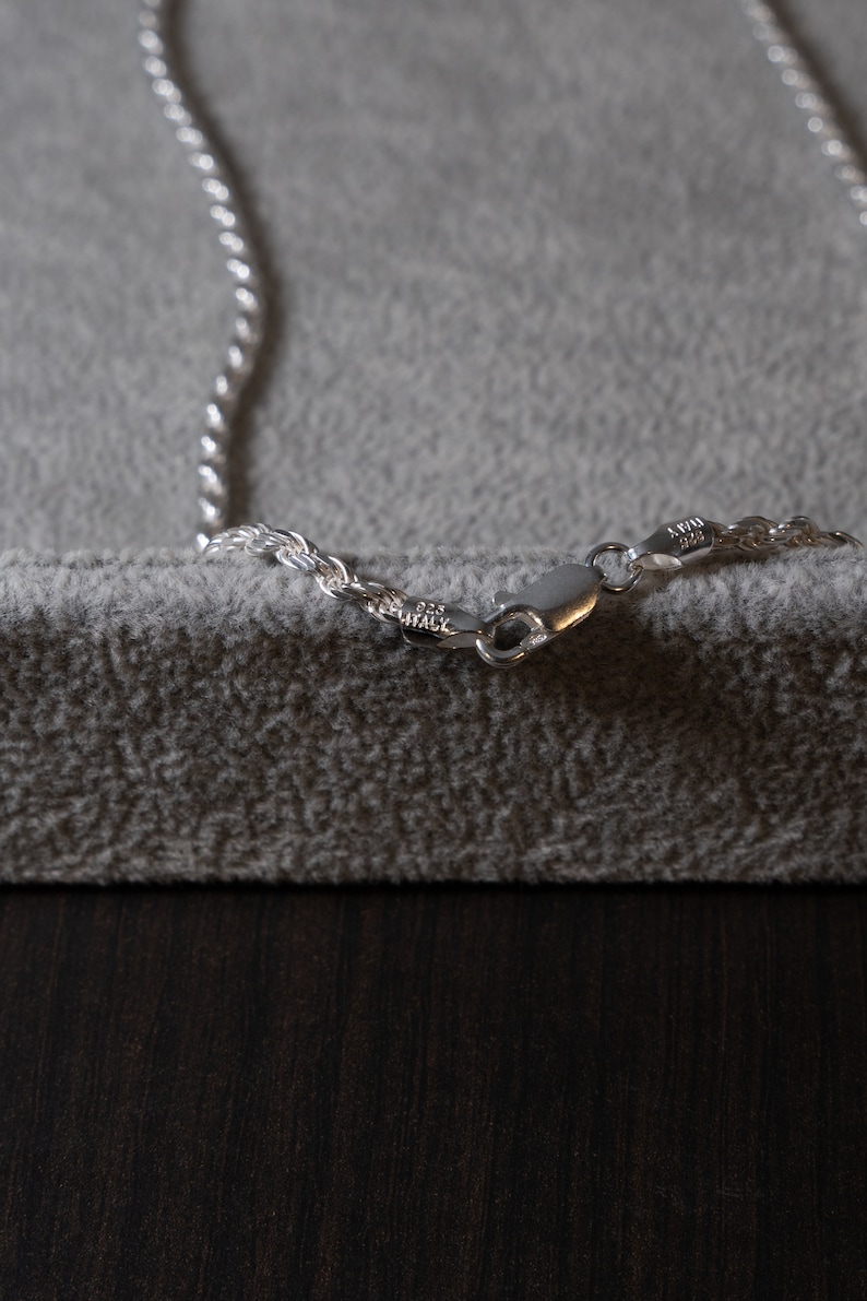 925 Solid Sterling Silver Rope Chain Link | Mens Womens Rope Solid ...