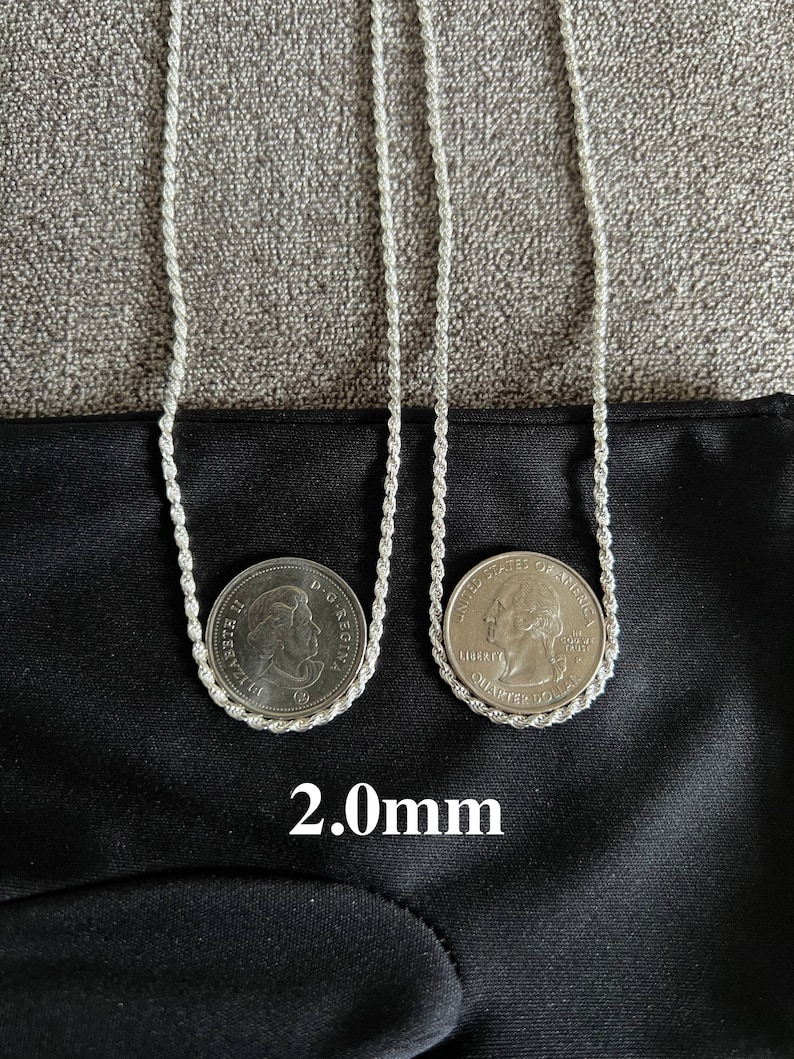 925 Solid Sterling Silver Rope Chain Link | Mens Womens Rope Solid ...