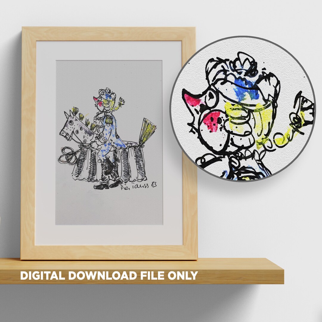 Pencil&ink Drawing, Digital File - Basler Fasnacht Junterössli (swiss ...