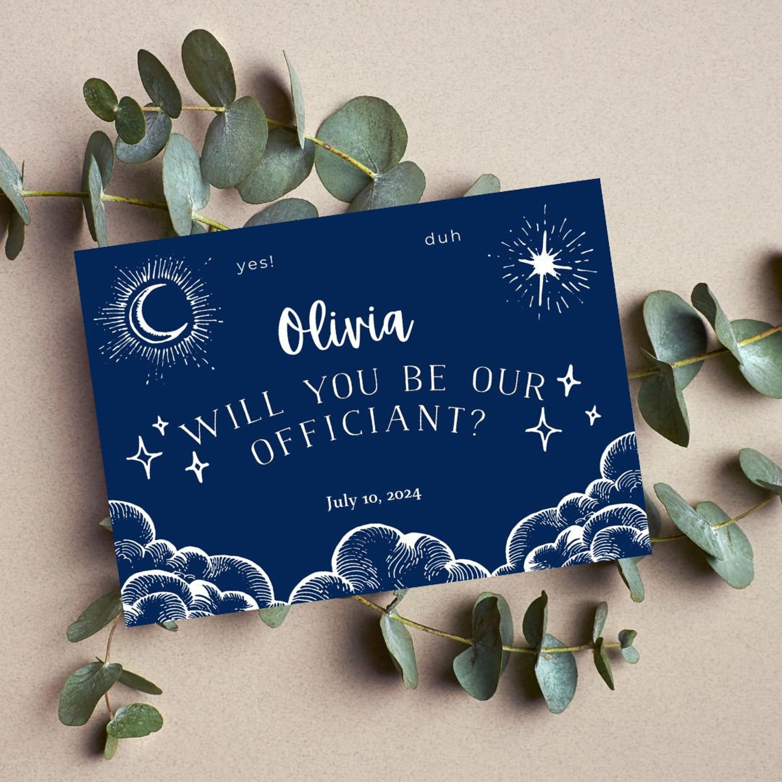 Will You Be My Officiant Card, Editable Template,celestial Wedding ...