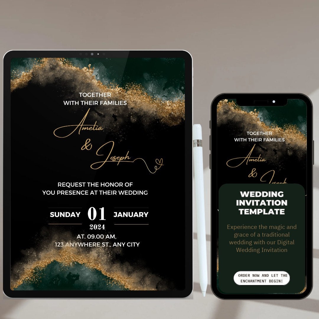 Luxurious Digital Wedding Invitation & Wedding Video Invitation ...