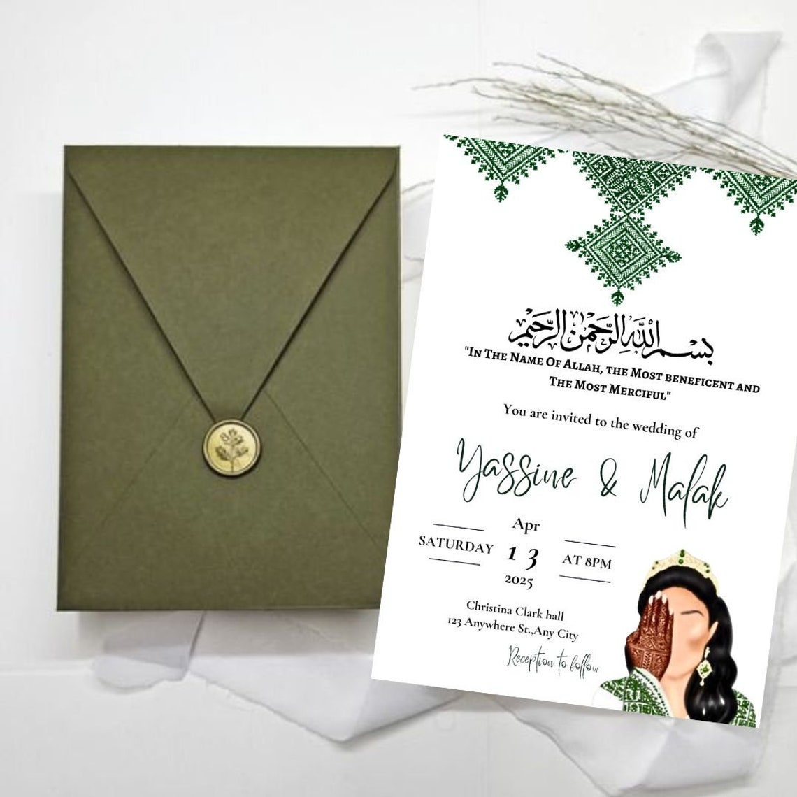 Moroccan Traditional Wedding or Henna Invitation Template, Printable ...