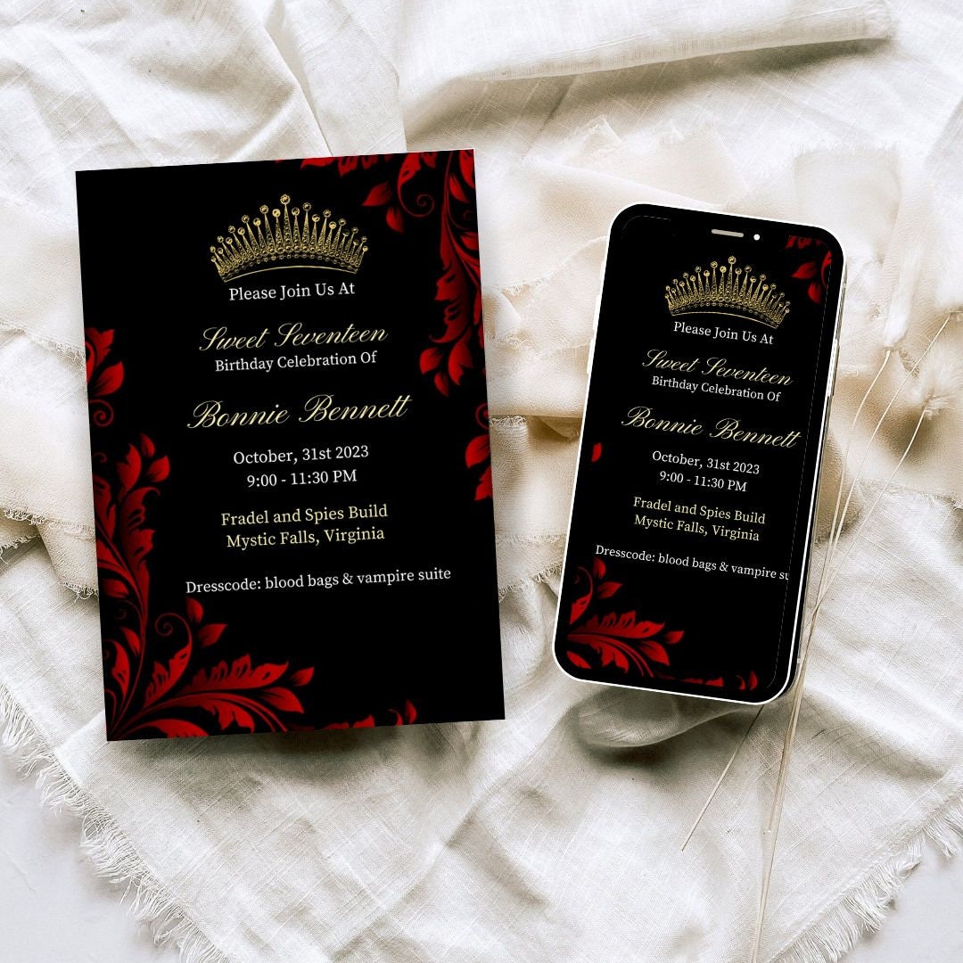 Birthday Invitation Template, Digital Vampire Invitation, Dinner Party ...