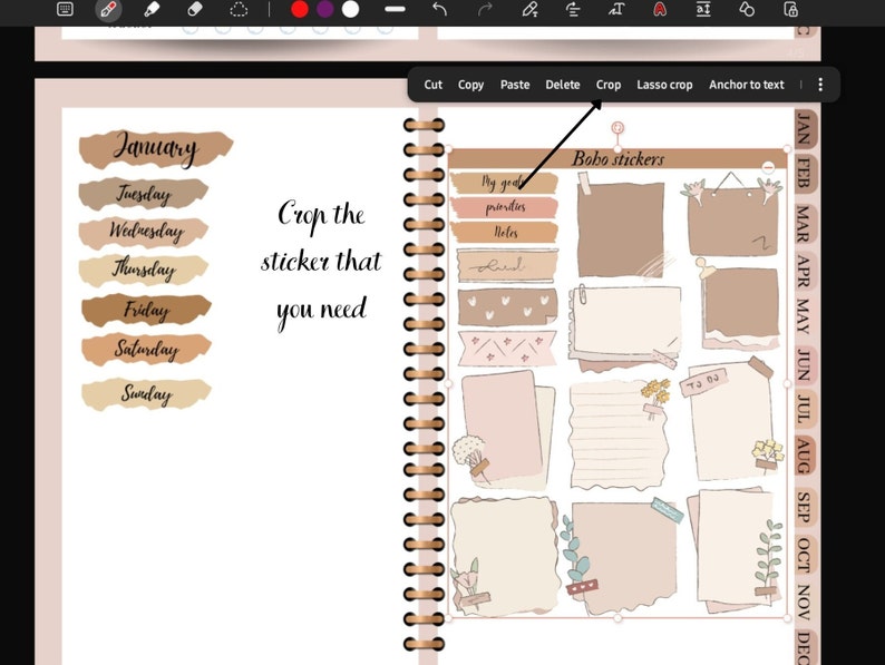 Boho Digital Stickers, Aesthetic Stickers/ Everyday Stickers/ Digital ...