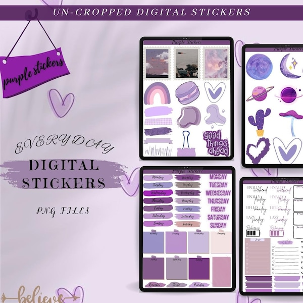 Purple Aesthetic Stickers - Etsy