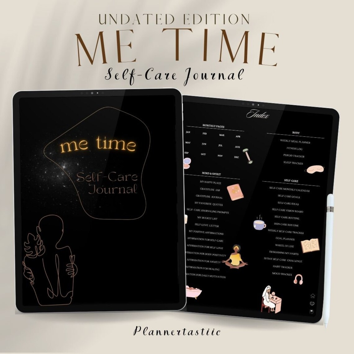 ME TIME Self-care Journal Undated Digital Journal iPad - Etsy