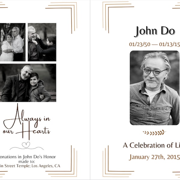 Simple Funeral Pamphlet - Etsy