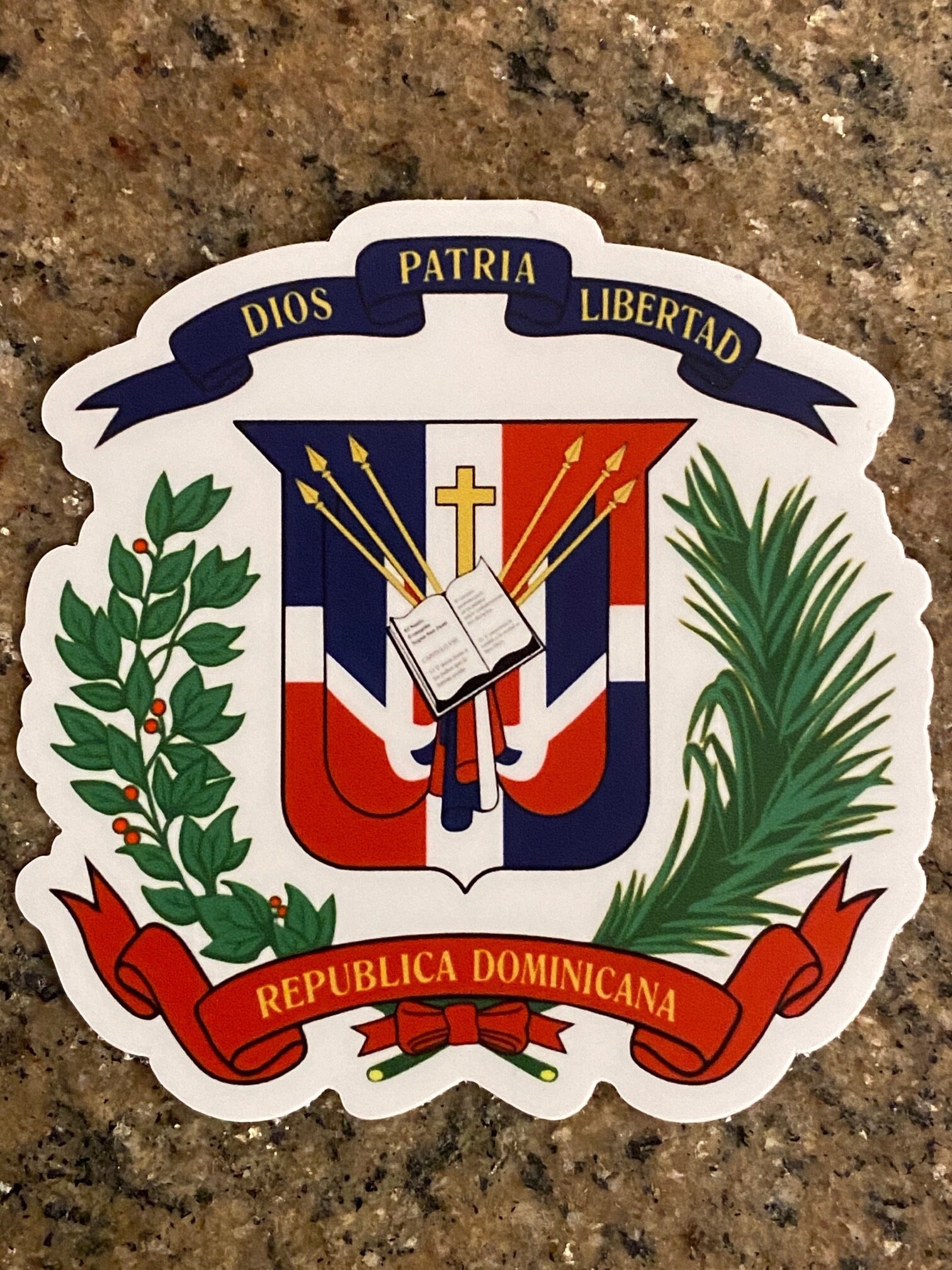 Dominican Republic Coat of Arms Sticker Gift for Dominicans, Dominican ...