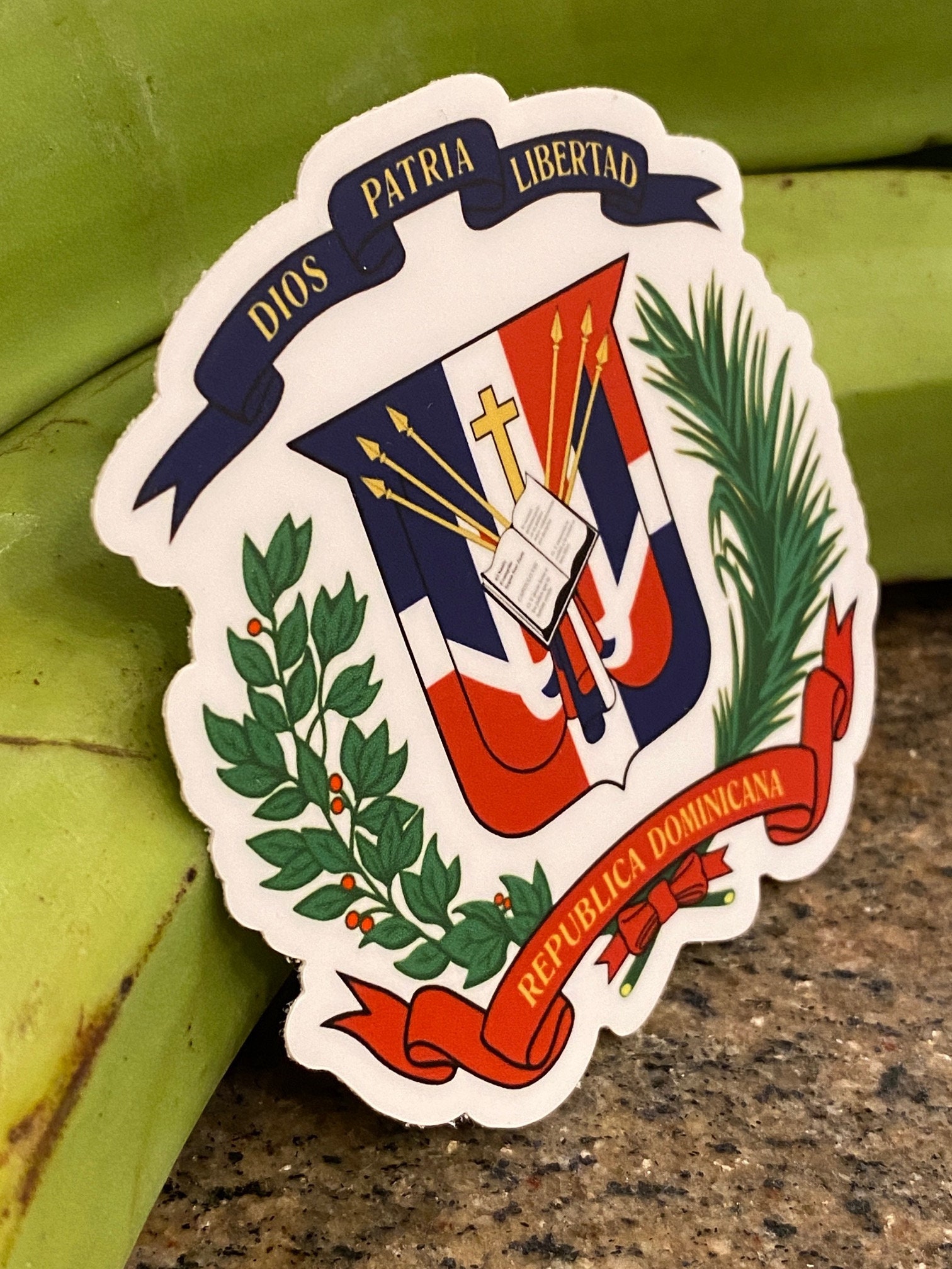 Dominican Republic Coat of Arms Sticker Gift for Dominicans, Dominican ...
