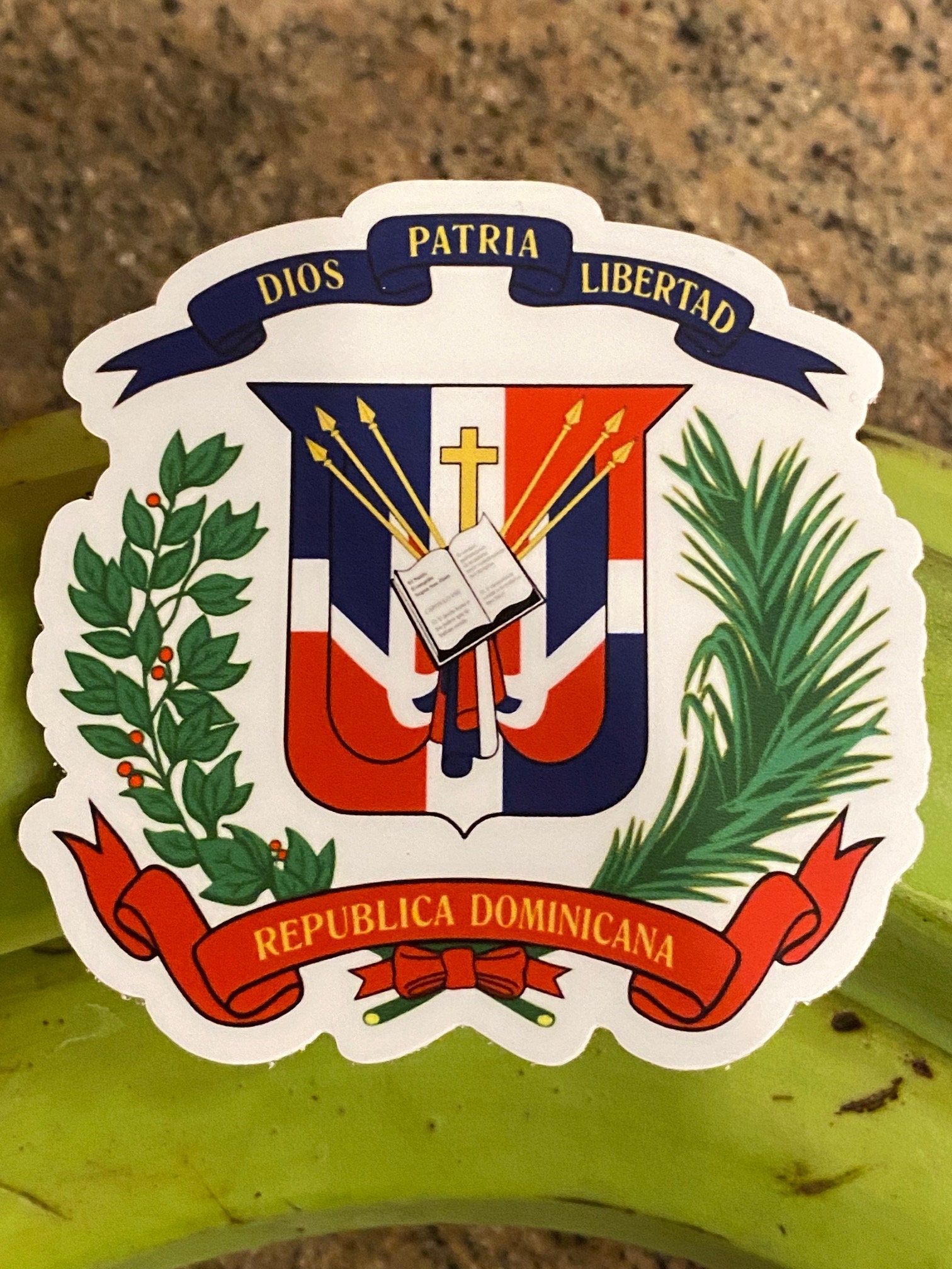 Dominican Republic Coat of Arms Sticker Gift for Dominicans, Dominican ...