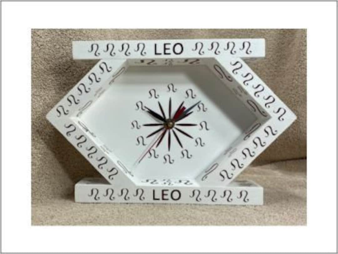 Astrology, LEO, Clock, Handmade, Zodiac Symbols, , Hang on the Wall or ...