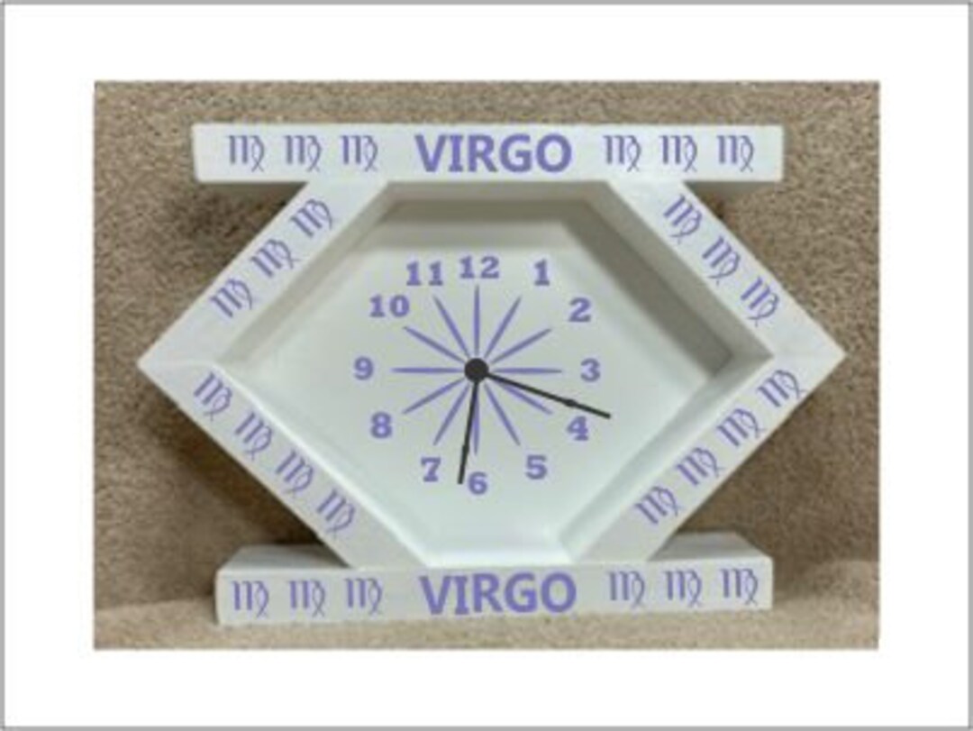 Astrology, VIRGO, Clock, Handmade, Zodiac Symbols, Hang on the Wall or ...