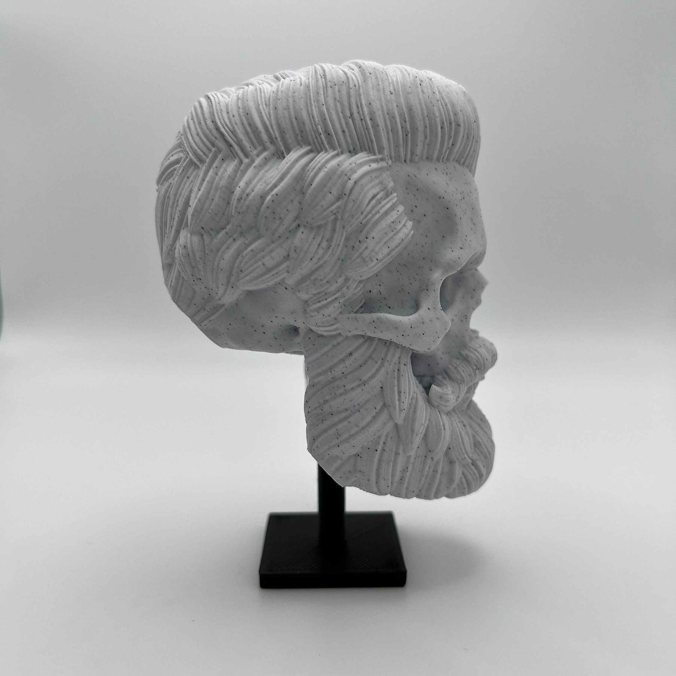 3D Printed Bearded Skull Decoration & Stand - Etsy