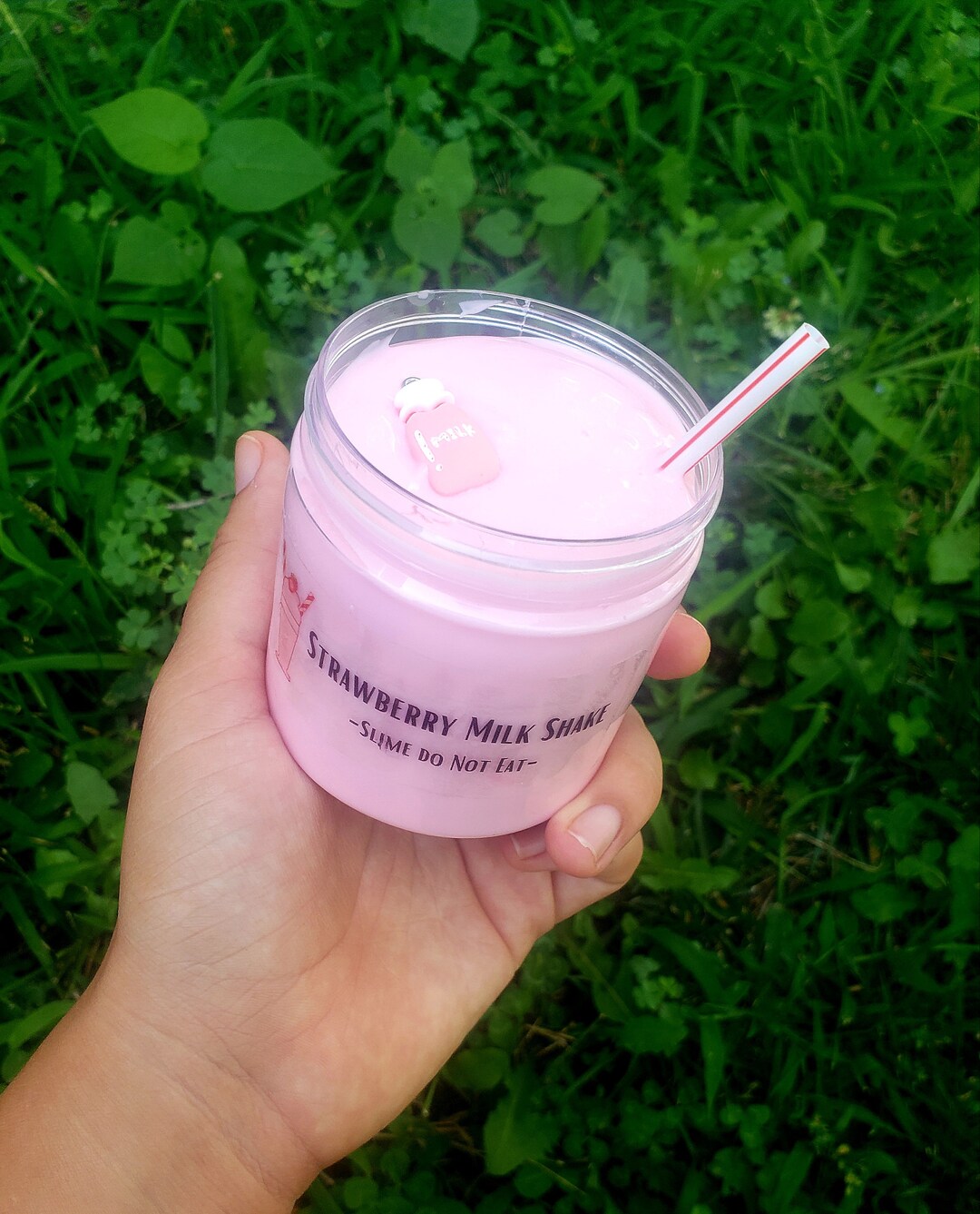 NEW Strawberry Milkshake Slime, Glossy Slime, Fresh Strawberry Scented ...