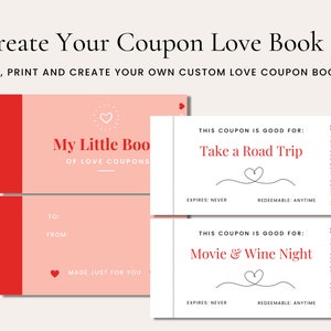 Printable Love Coupon Book Customizable Voucher Template for Him and ...