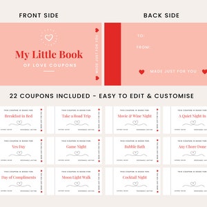 Printable Love Coupon Book Customizable Voucher Template for Him and ...