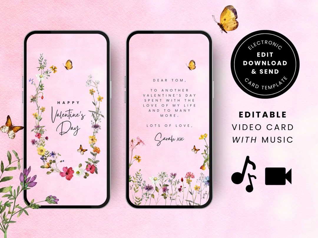 Valentine's Day Ecard Digital Valentines Day Video Card - Etsy