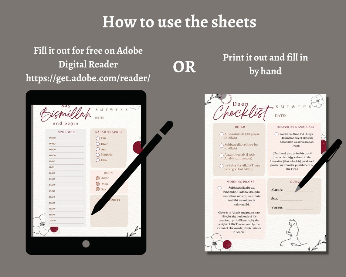 Islamic Daily Planner Printable, Ibadah Planner, Ibadah Tracker, Goal ...