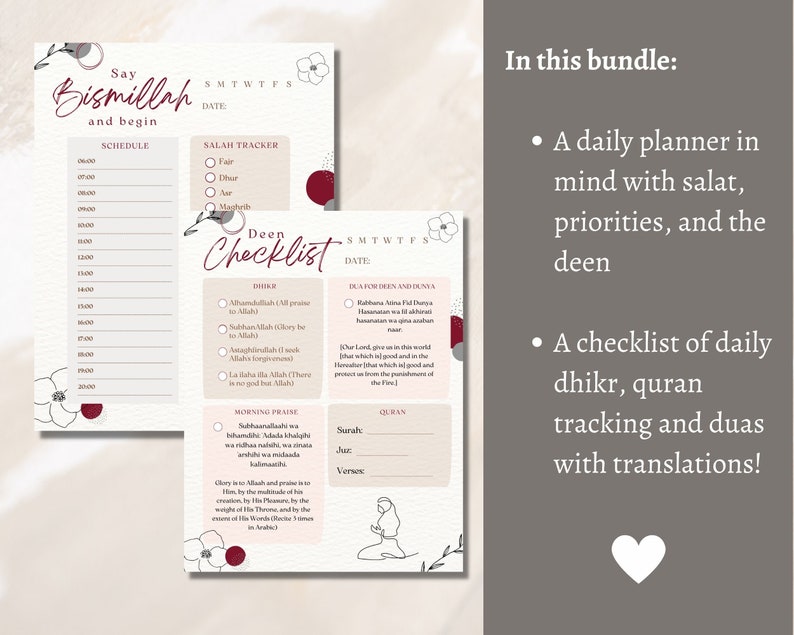 Islamic Daily Planner Printable, Ibadah Planner, Ibadah Tracker, Goal ...