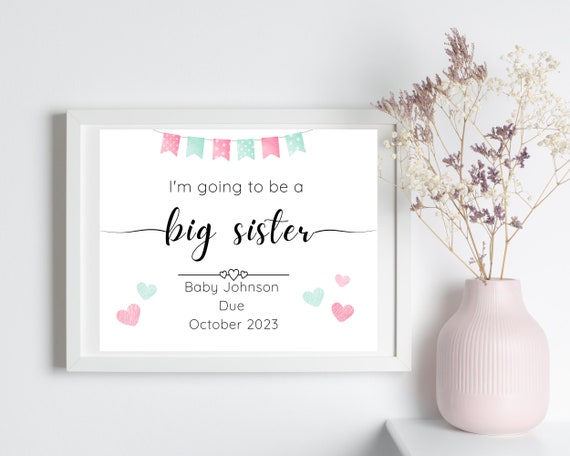 Editable Big Sister Pregnancy Announcement Sign Printable