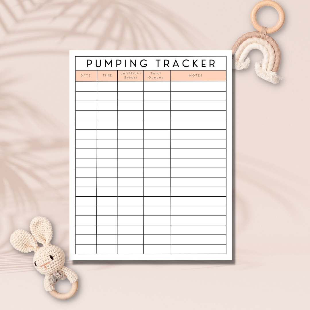 Pumping Log, Breastfeeding Tracker | INSTANT DIGITAL DOWNLOAD | New Mom ...