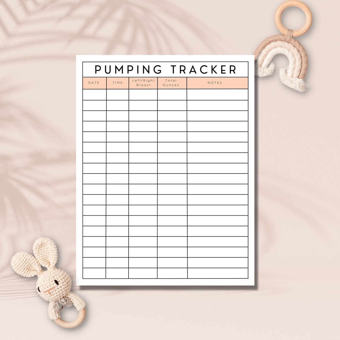 Pumping Log, Breastfeeding Tracker | INSTANT DIGITAL DOWNLOAD | New Mom ...