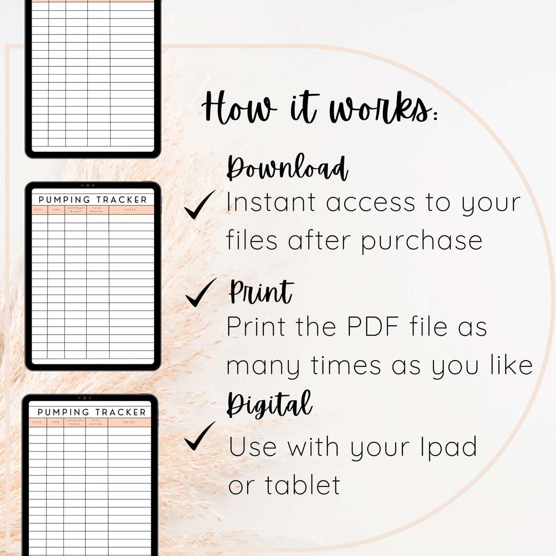 Pumping Log, Breastfeeding Tracker | INSTANT DIGITAL DOWNLOAD | New Mom ...