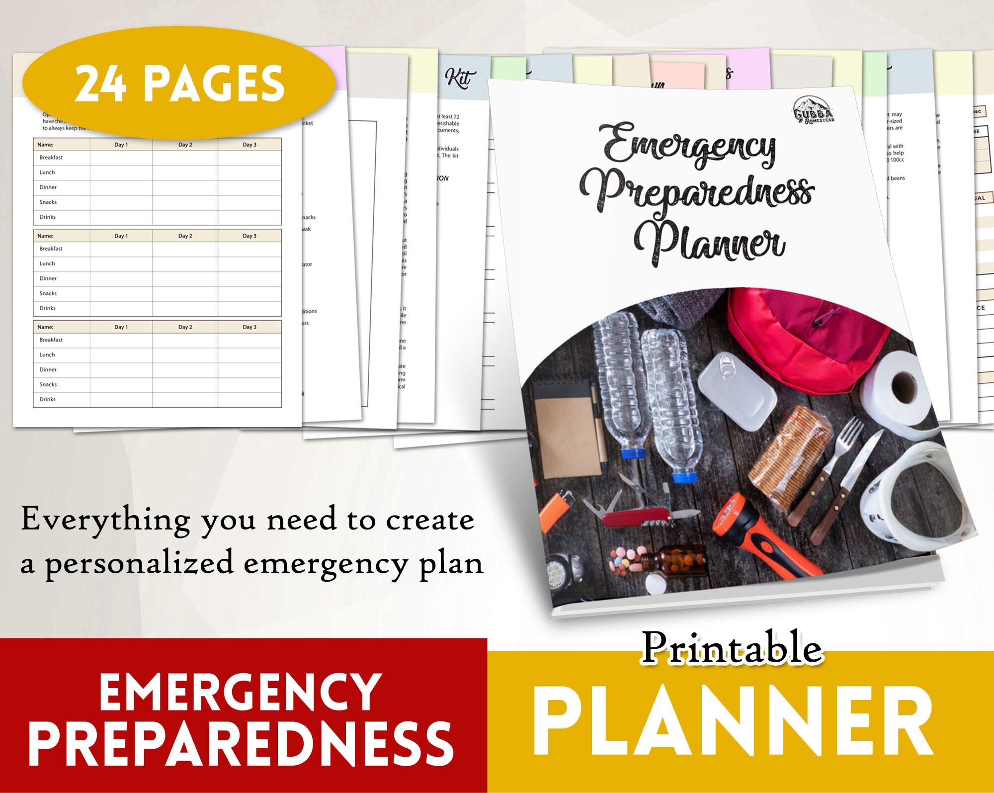 EMERGENCY PREPAREDNESS PLANNER Printable Bundle Emergency - Etsy