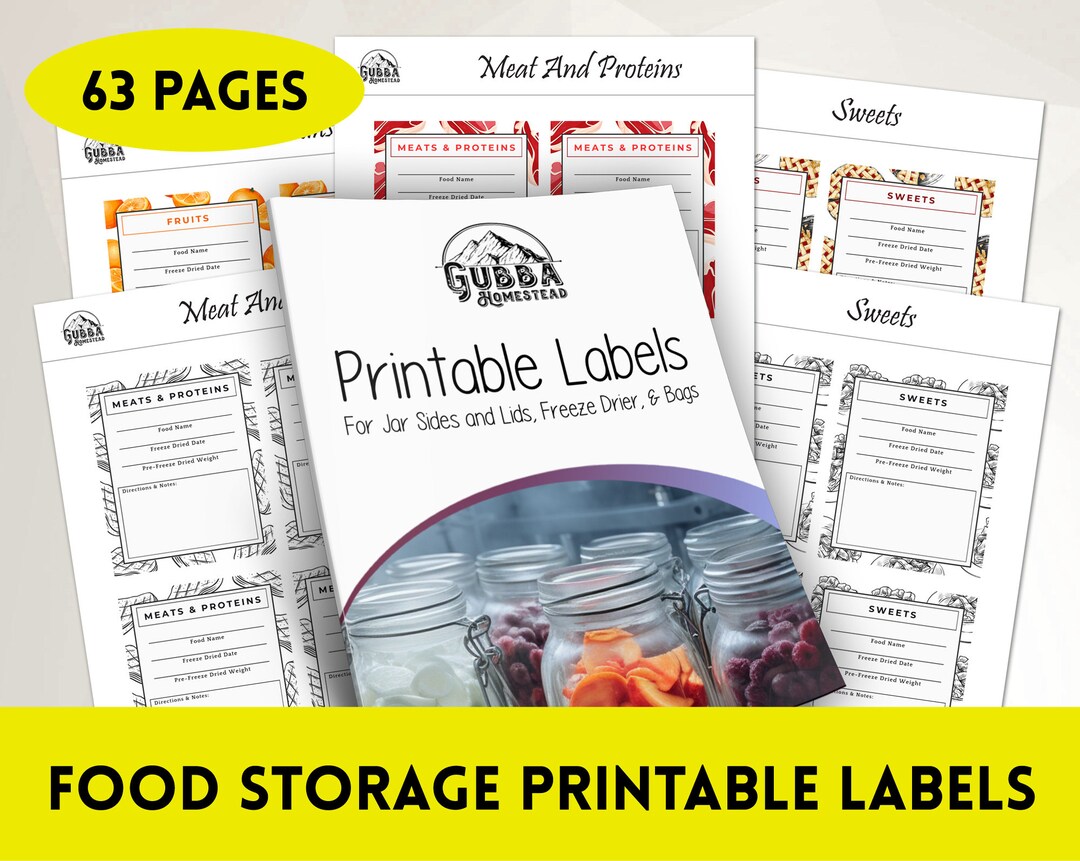 Printable Food Storage Labels: Jar, Lid, Freezer, & Bag Labels ...
