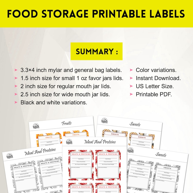 Printable Food Storage Labels: Jar, Lid, Freezer, & Bag Labels ...