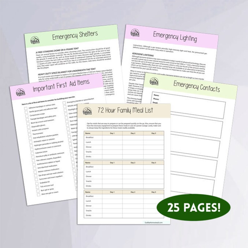 EMERGENCY PREPAREDNESS PLANNER, Printable Bundle, Emergency Prep ...
