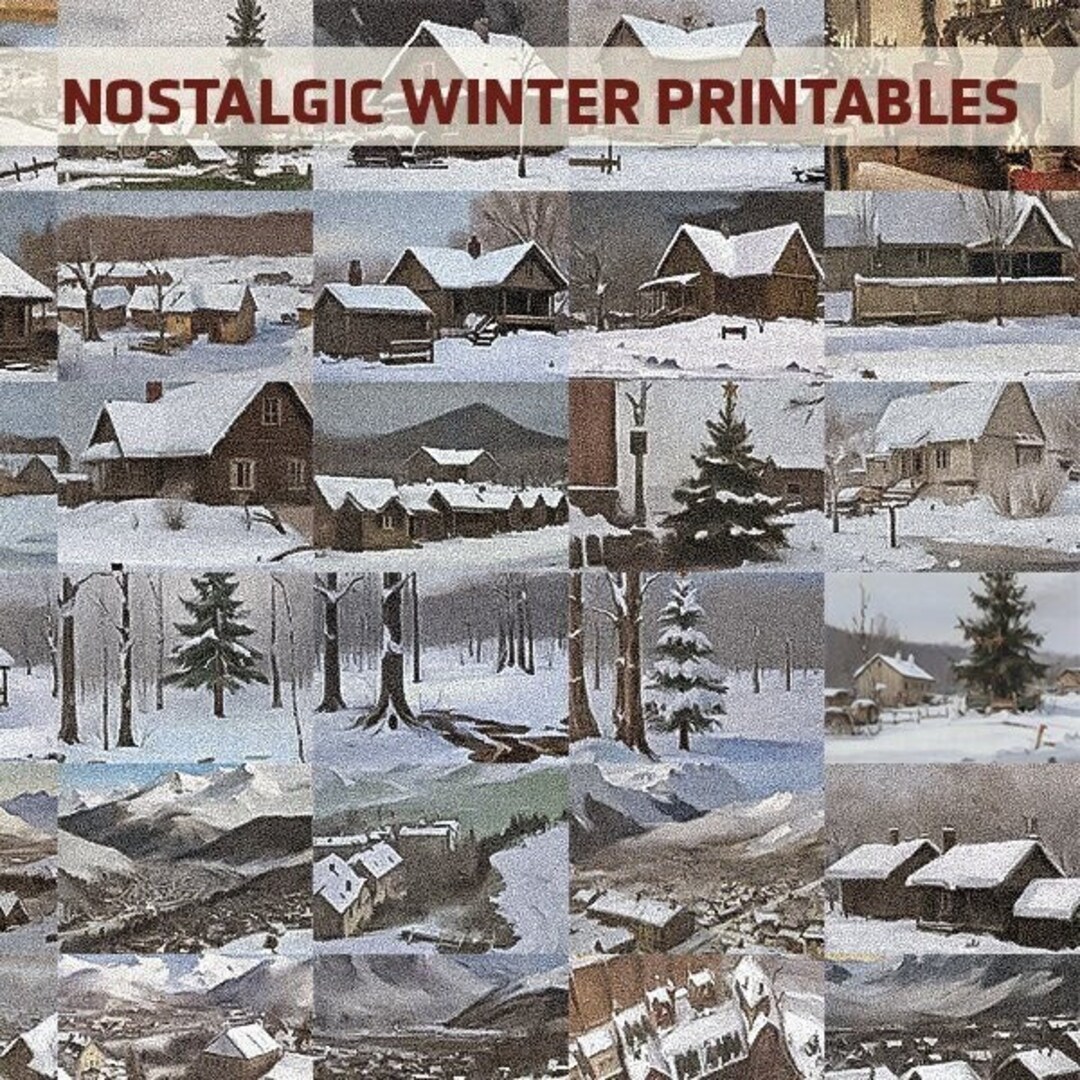 Nostalgic Winter Prints - Christmas AI Painting Downloadable Prints (55 ...