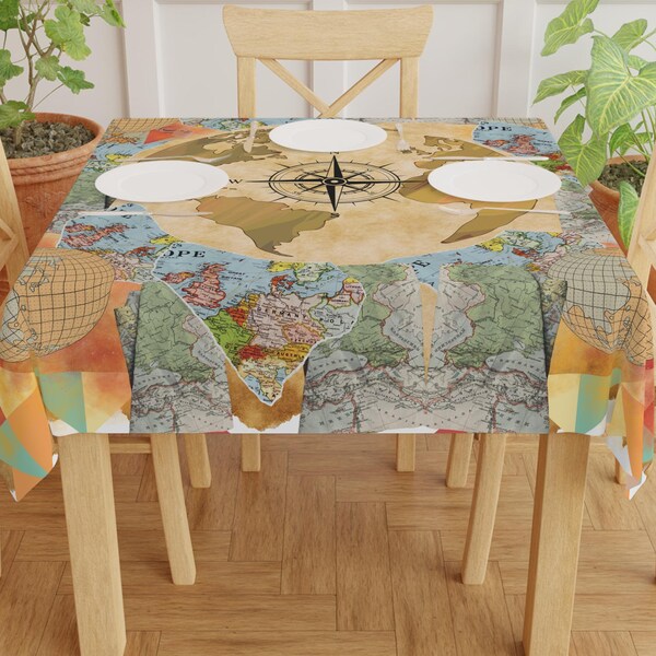 Map Tablecloth - Etsy