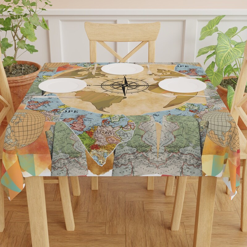 Map Tablecloth - Etsy
