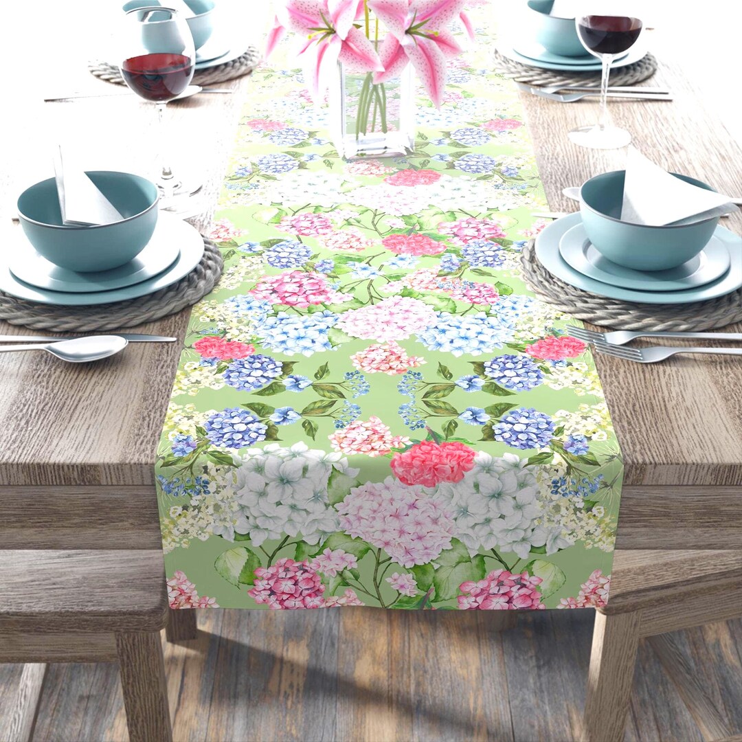 Hydrangea Table Runner Hydrangea Flower Aesthetic Table Hydrangea Home ...