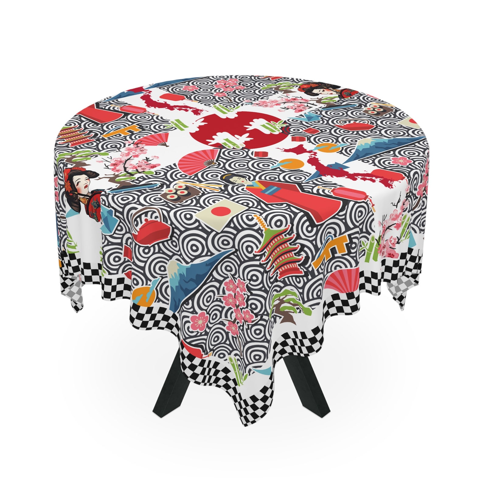 Japanese Tablecloth Geisha Table Cloth Japan Cultural Table Decor Japan ...