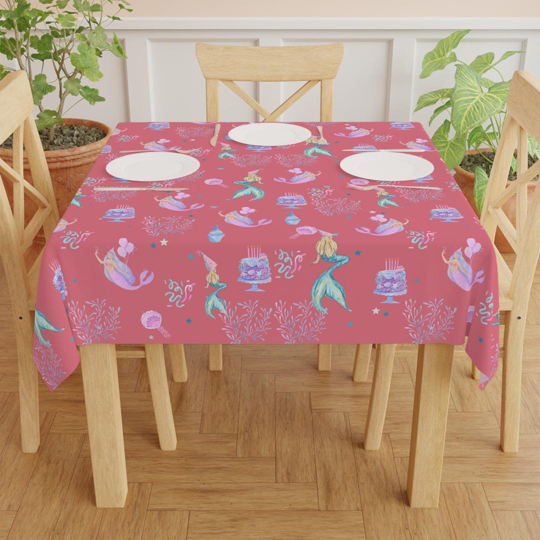 Mermaid Tablecloth Mermaid Birthday Tablecloth Mermaid Party Tablecloth ...