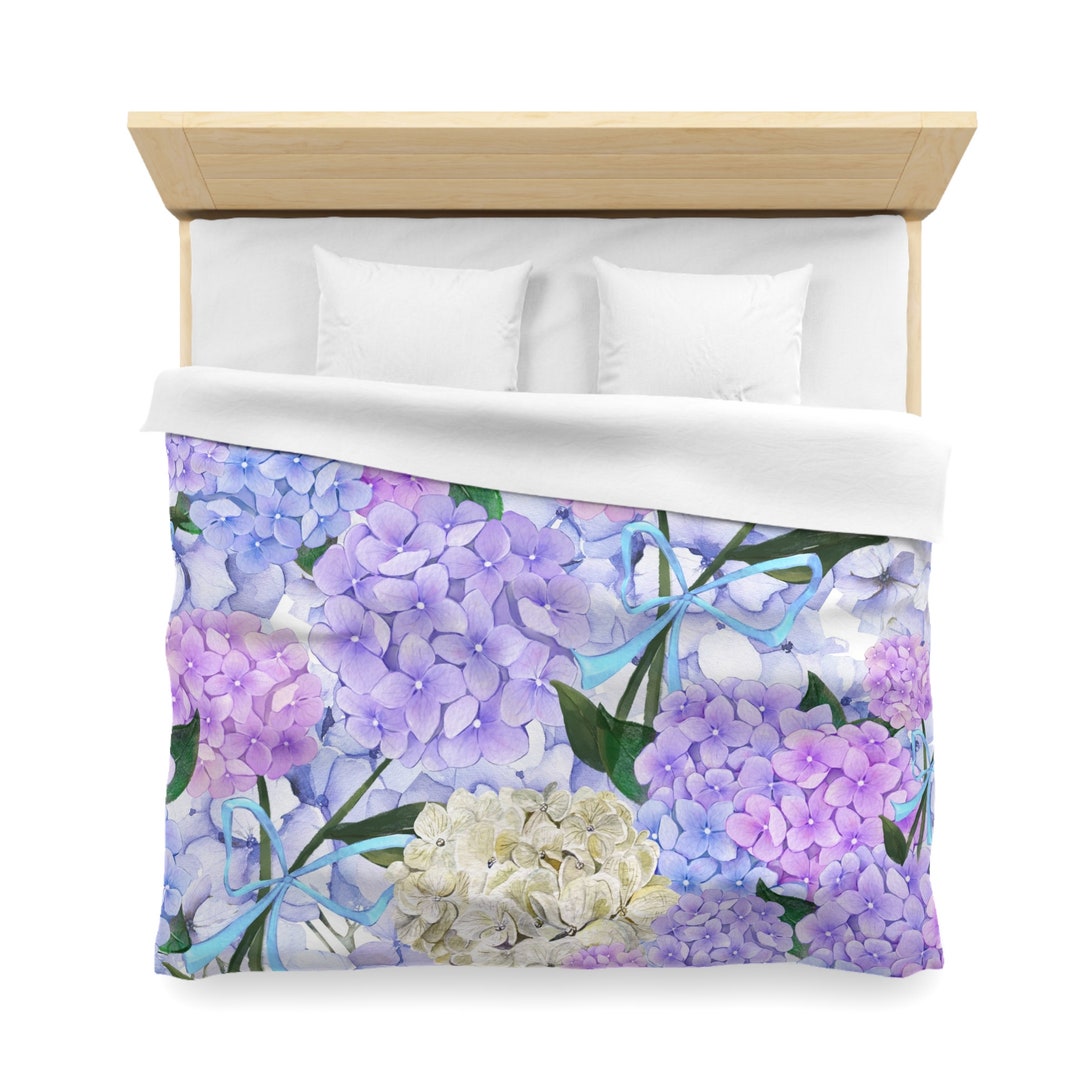 Hydrangea Floral Microfiber Duvet Cover Hydrangea Comforter Bedspread ...