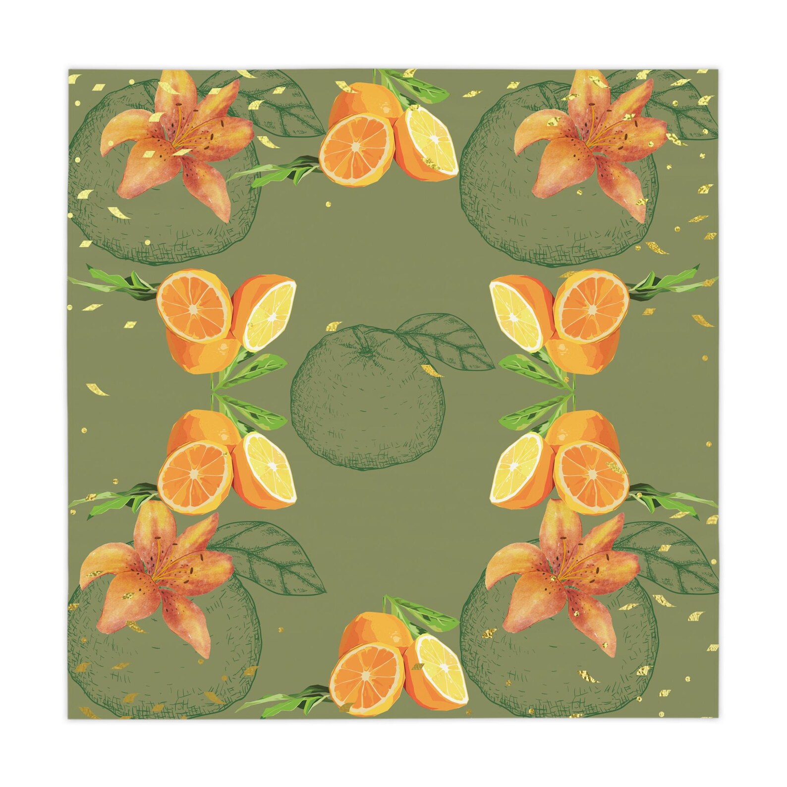 Orange Fruit Tablecloth Citrus Table Cloth Orange Fruit Table Linen ...