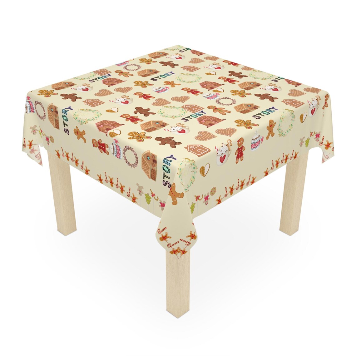 Gingerbread Man Tablecloth Pastry Table Cloth Bake Table Cloth Pastry ...