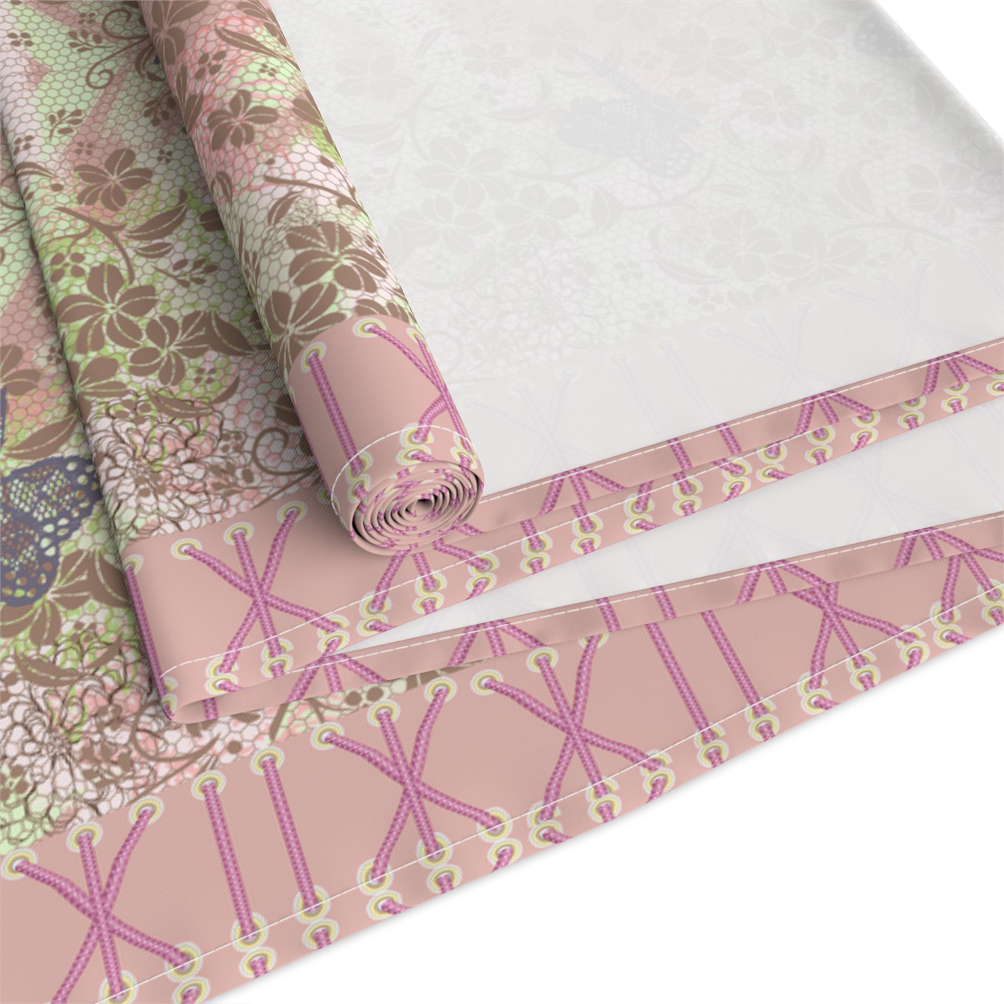 Coquette Lace Pattern Floral Table Runner Pink Coquette Aesthetic Table ...