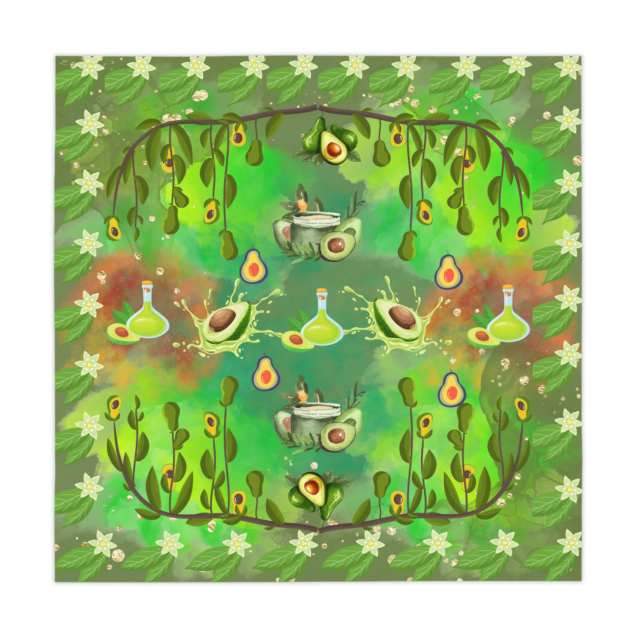 Avocado Green Tablecloth Avocado Fruit Flower Table Cloth Avocado Home ...