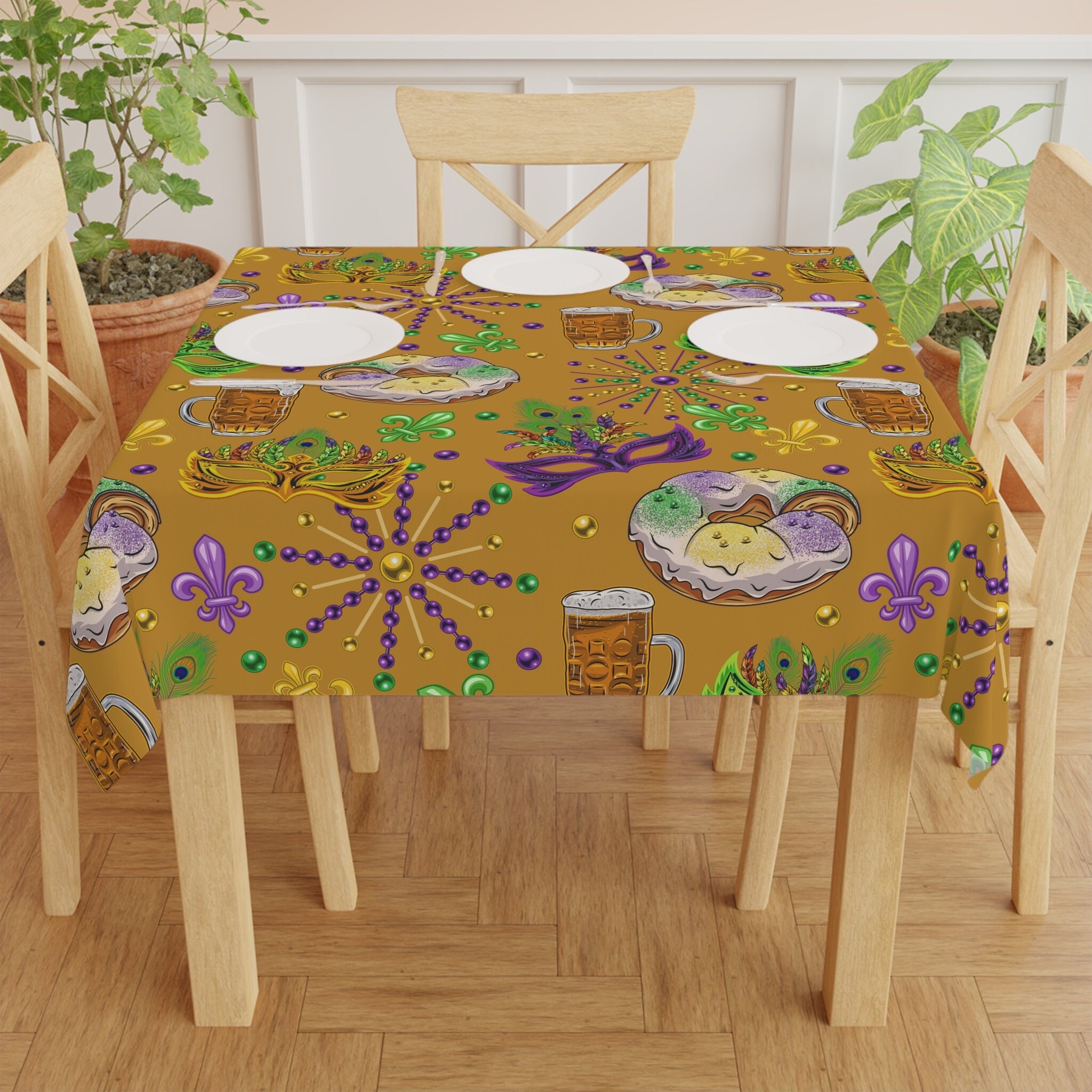 Fleur DE Lis Carnival Festival Tablecloth Carnival Decoration Table ...