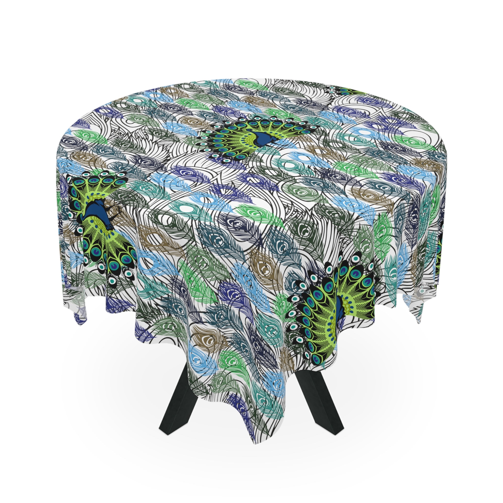Peacock Tablecloth Peacock Feather Table Cloth Pea Hen Table Cover ...
