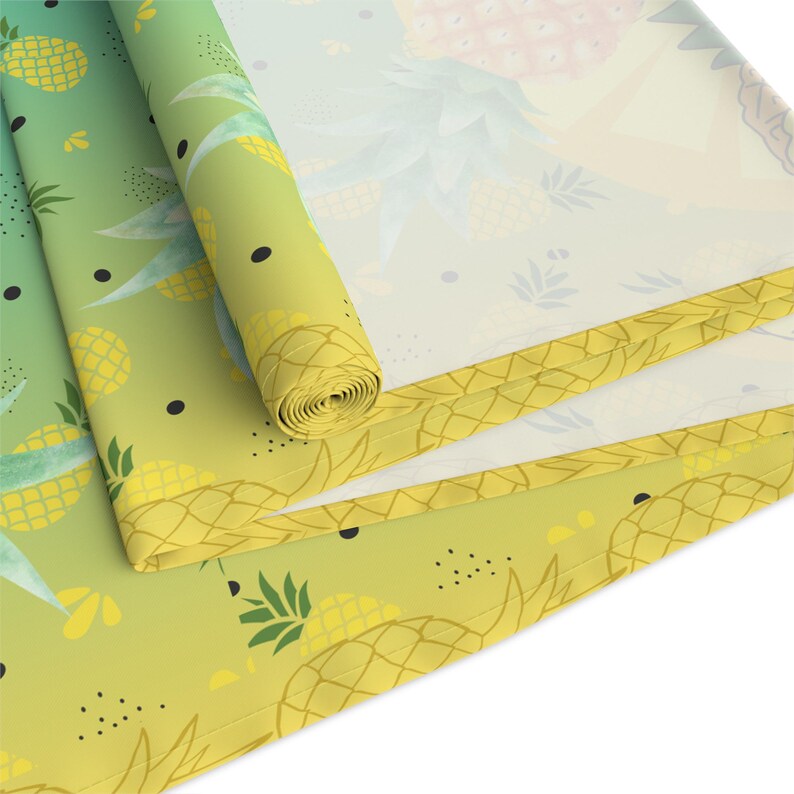 Pineapple Table Runner Pineapple Blue and Yellow Table Topper Pineapple ...